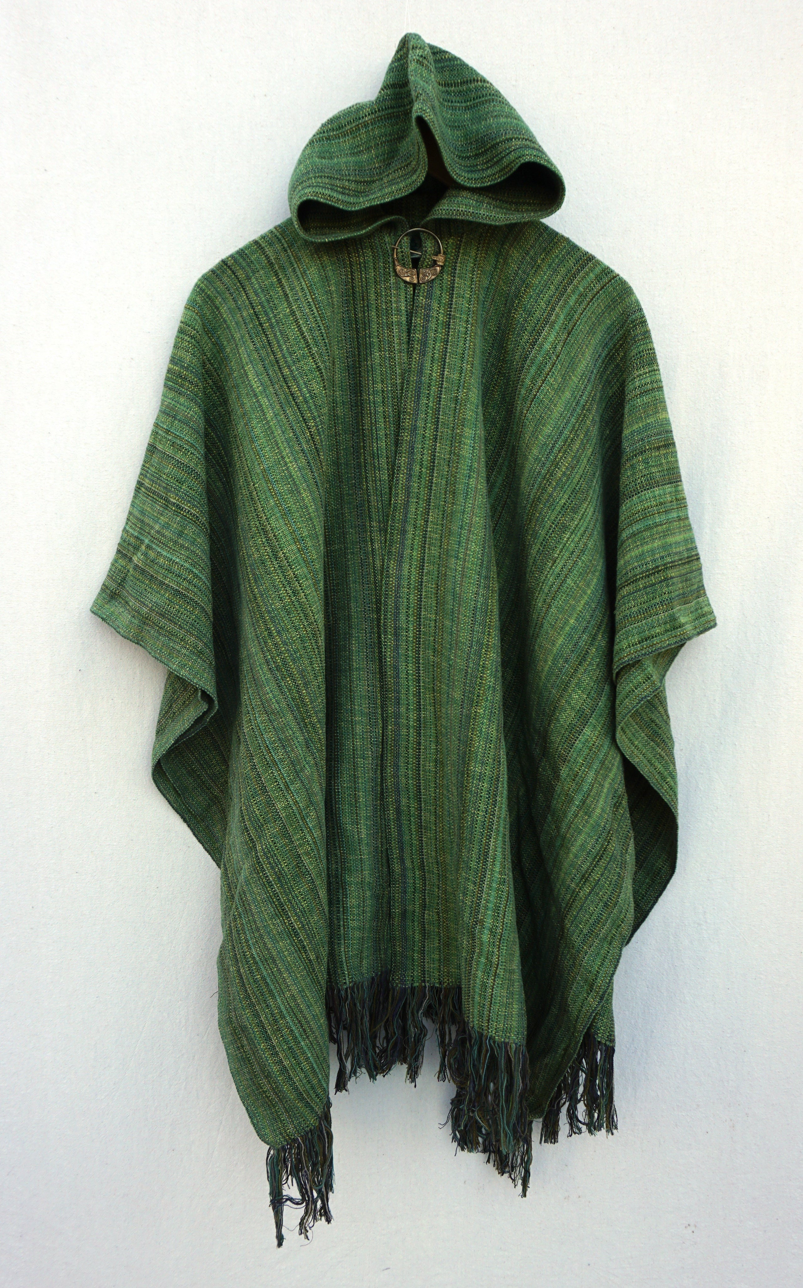 New Leaf Fringed Ruana | Greentree Weaving Online Shop